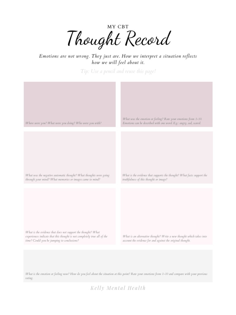 Thought Record | PDF | Wellness | Science & Mathematics