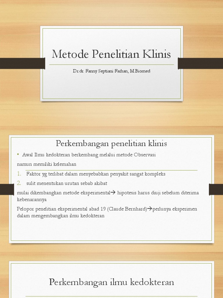 Metode Penelitian Klinis | PDF | Pengembangan Diri | Sains & Matematika