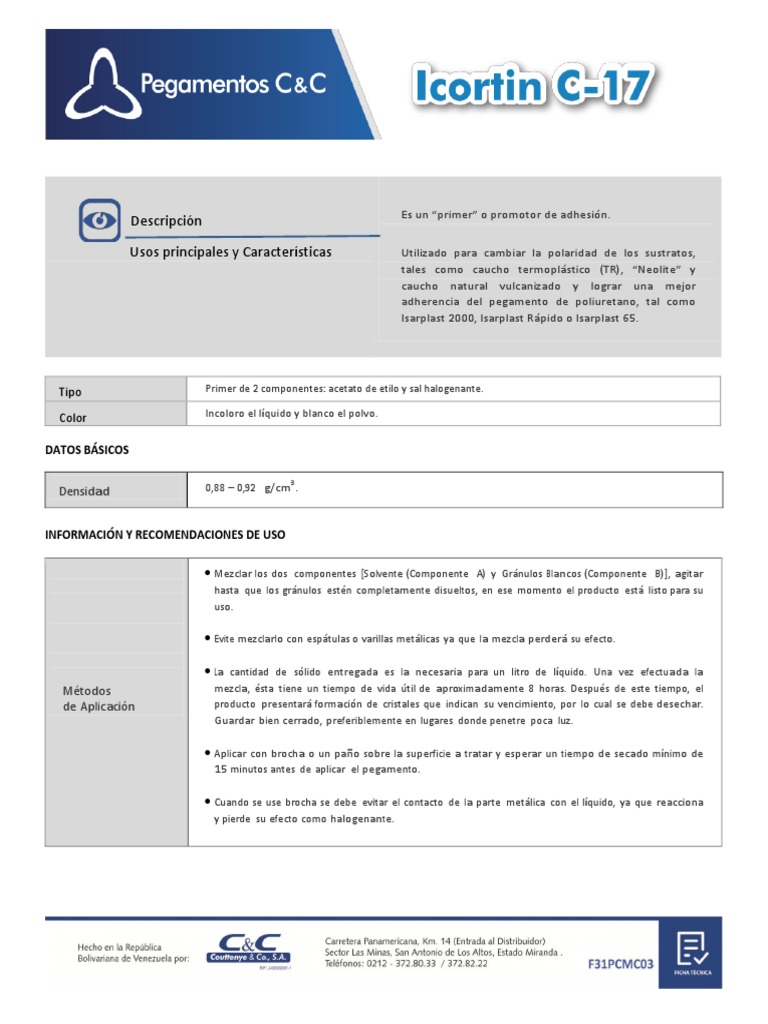 Primer Adhesivo para Caucho Isarplast | PDF | Materiales | Química
