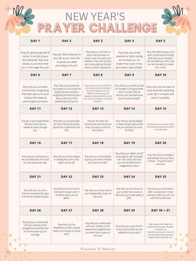 New Year's Prayer Challenge | PDF | Prayer | God