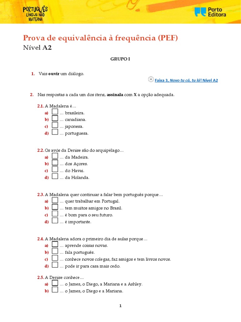 NL PLNM Prova de Equivalencia A Frequencia A2 20220228 | PDF | Lua