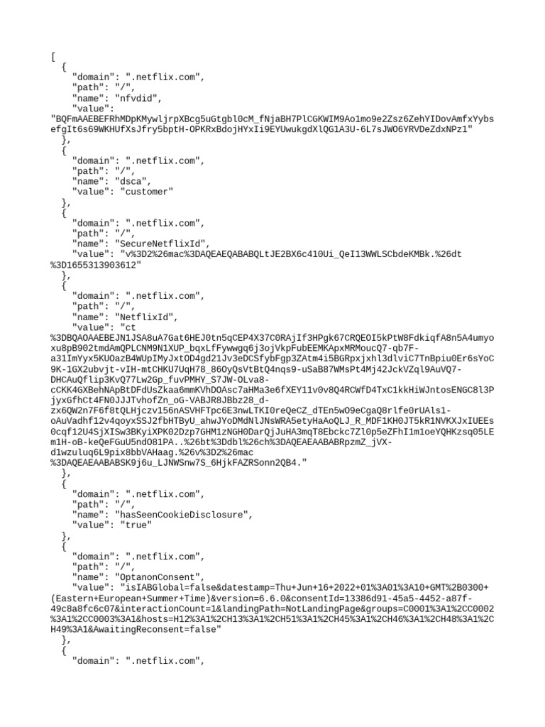 Netflix Cookies | PDF