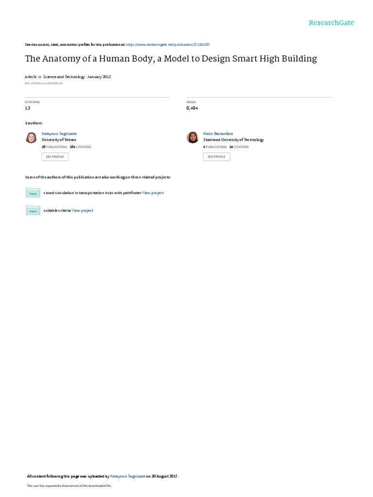 The Anatomy of A Human Body A Model To Design Smar | PDF | System | Bone