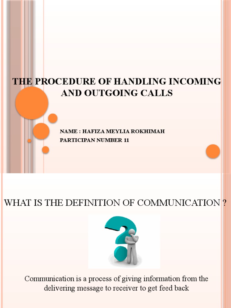 The Procedure of Handling Incoming and Outgoing Calls | PDF