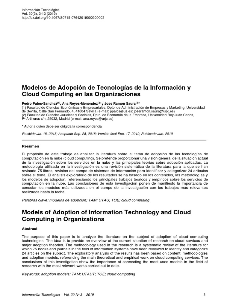 Modelos de Adopcion de Tencologias | PDF | Computación en la nube | Informática