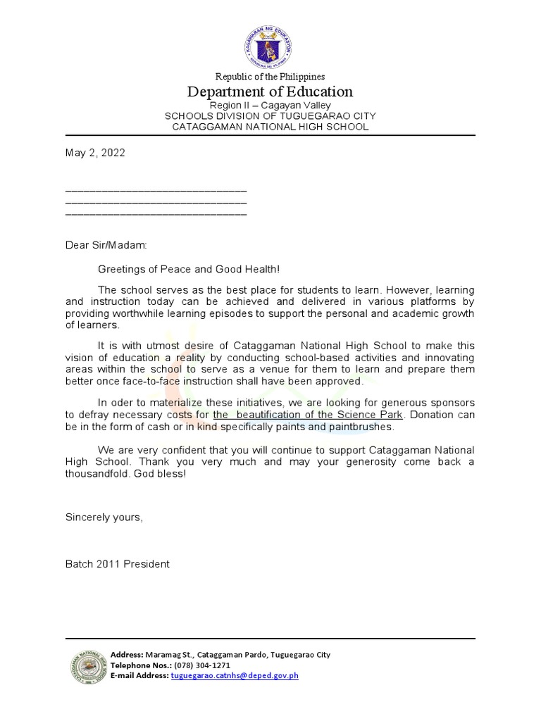Solicitation Letter Science Park | PDF