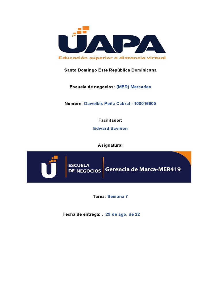 DPC Gerencia de Marca - Tarea 7 | PDF | Marketing | Marca