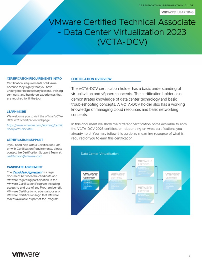 vmw-VCTA-DCV-certification-preparation | PDF | Certification | Subscription Business Model
