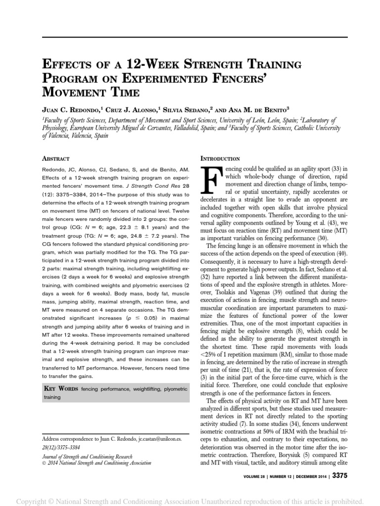 Effects of A 12 Week Strength Training P | PDF | Strength Training ...