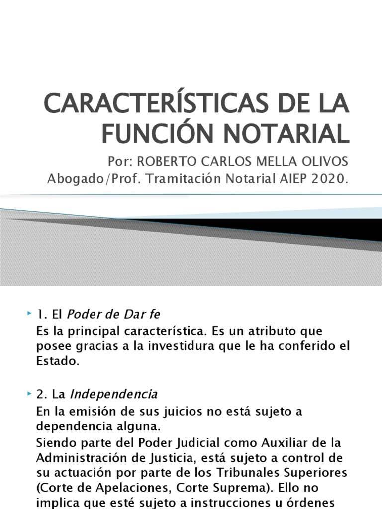 Clase 5 - Características de La Función Notarial | PDF | Justicia | Crimen y violencia