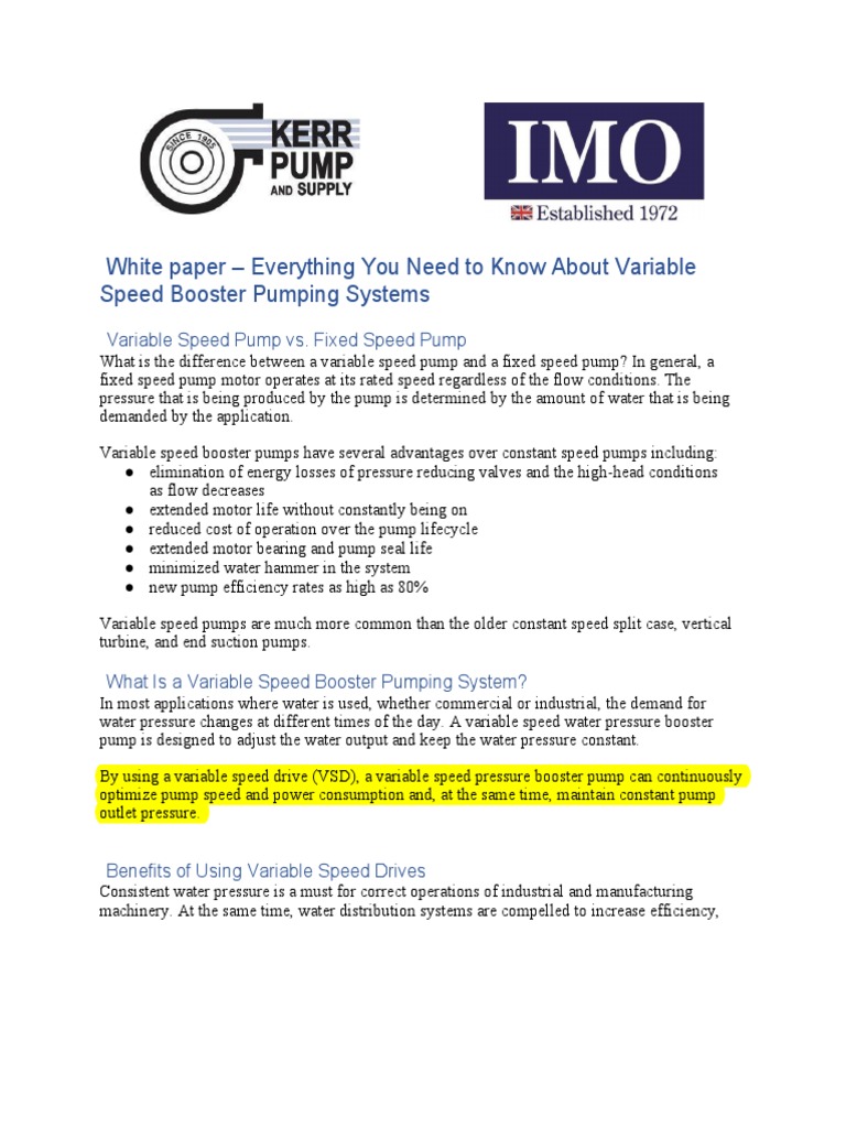 How VFD Works With The Variable Speed Pumping System | PDF | Pump ...