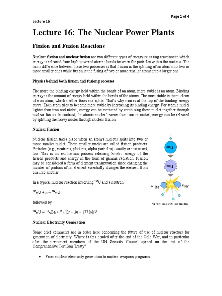 Lecture 16 - Nuclear Fission and Fussion | PDF | Nuclear Physics ...