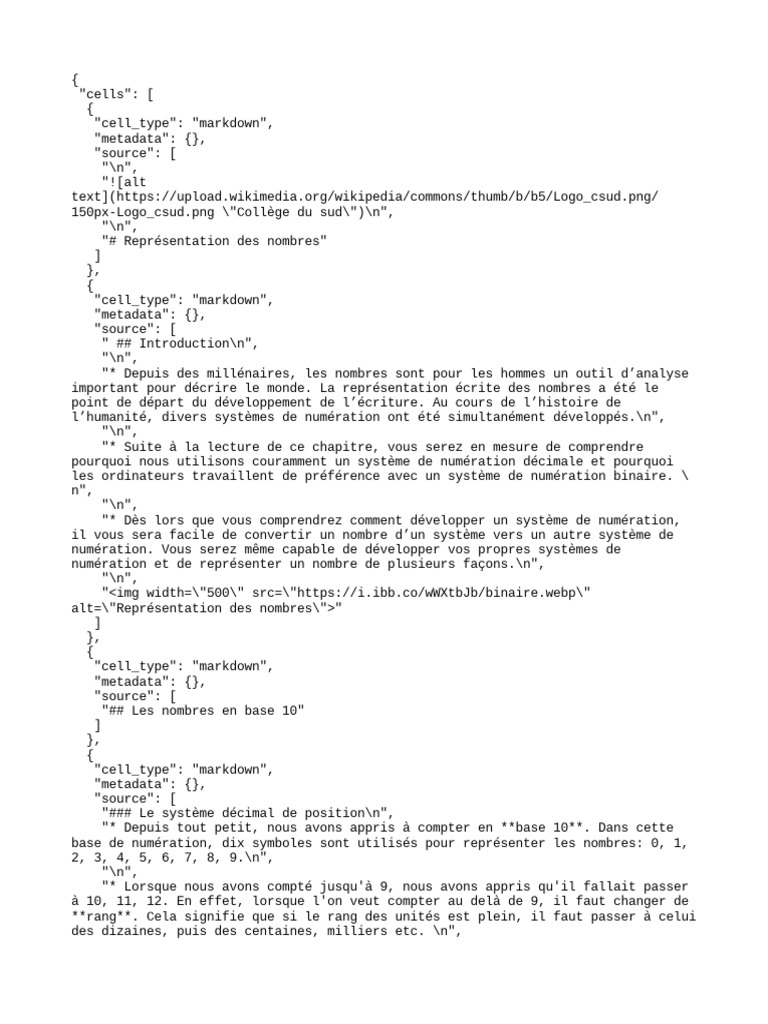 1 - Representation Des Nombres - Ipynb | PDF | Division | Nombre