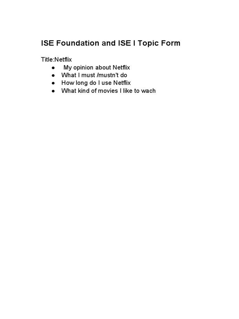 ISE Simplified Topic Form For Zoom-9-3 | PDF