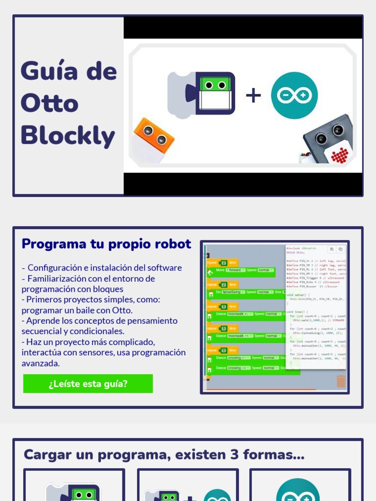 Guia de Otto Blockly | PDF | Arduino | Entorno de desarrollo integrado
