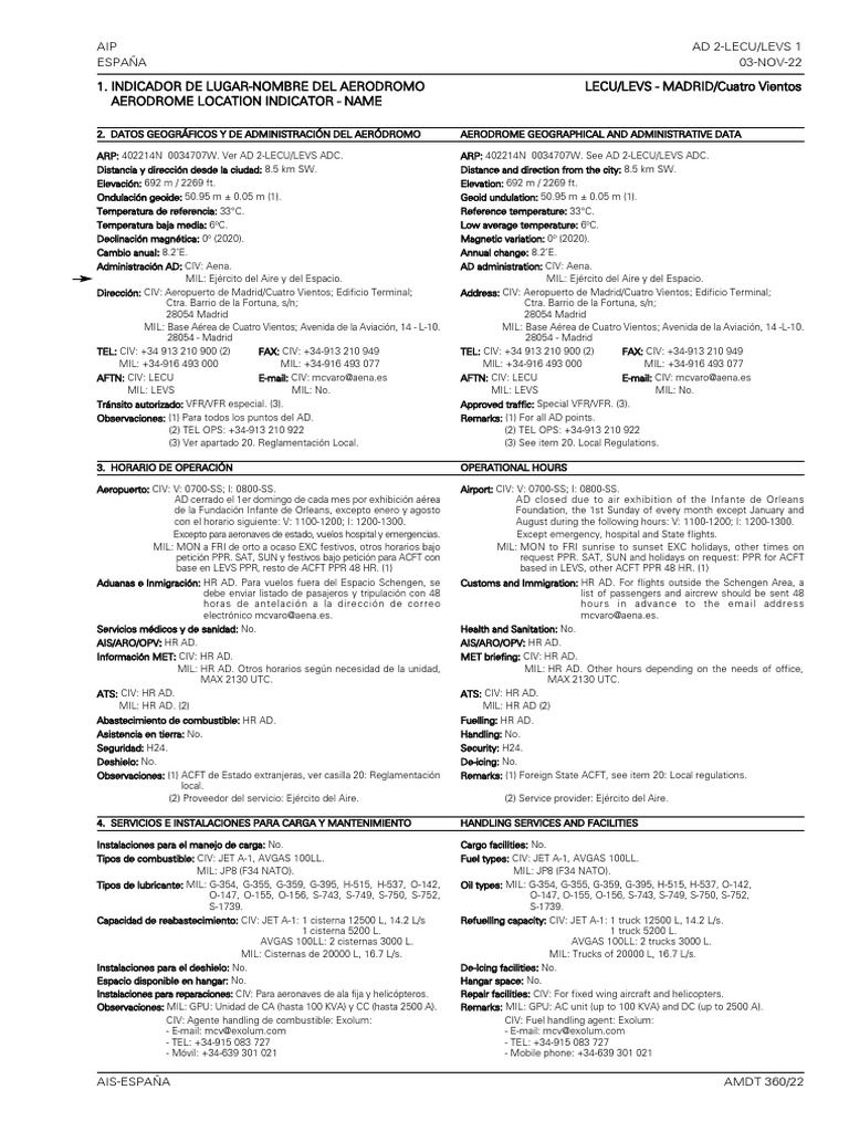 LE AD 2 LECU LEVS en | PDF | Control de tráfico aéreo | Infraestructura ...