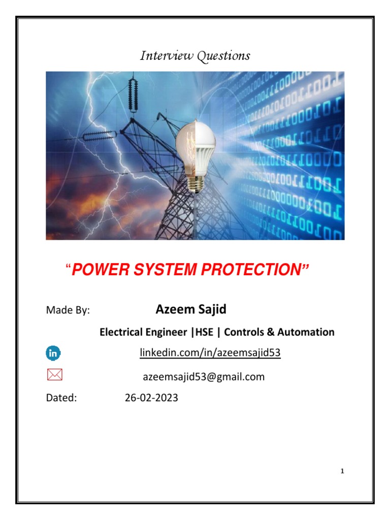 Power System Protection Interview Questions | PDF | Relay | Electric Power