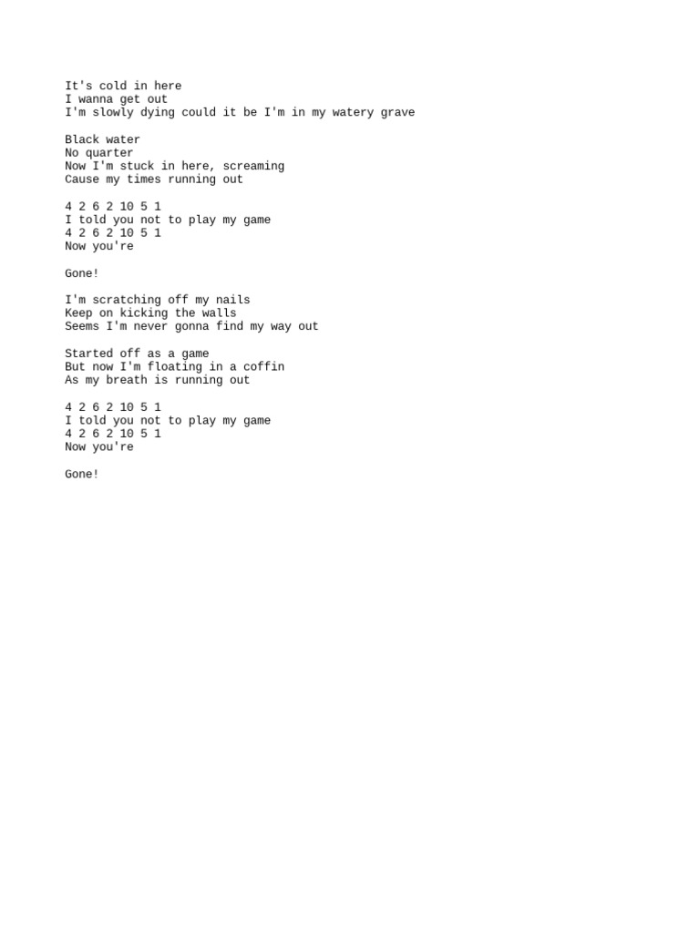 "Trapped in a Watery Grave Poem" | PDF