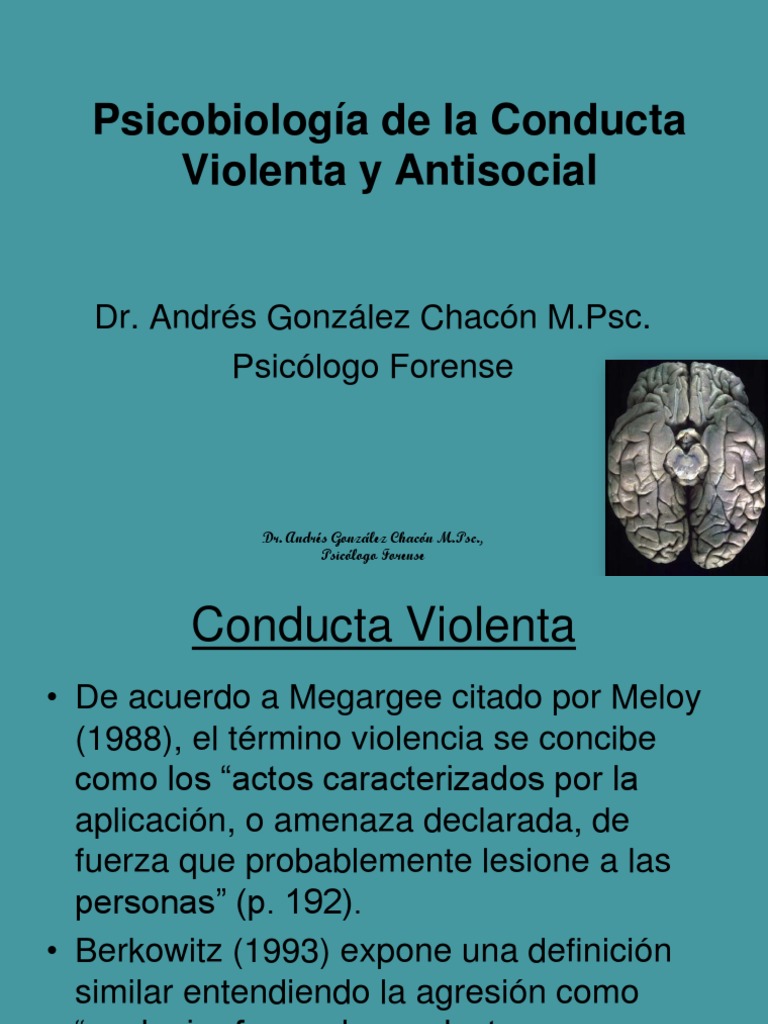 Psicobiología de La Conducta Violenta y Antisocial | PDF | Agresión ...