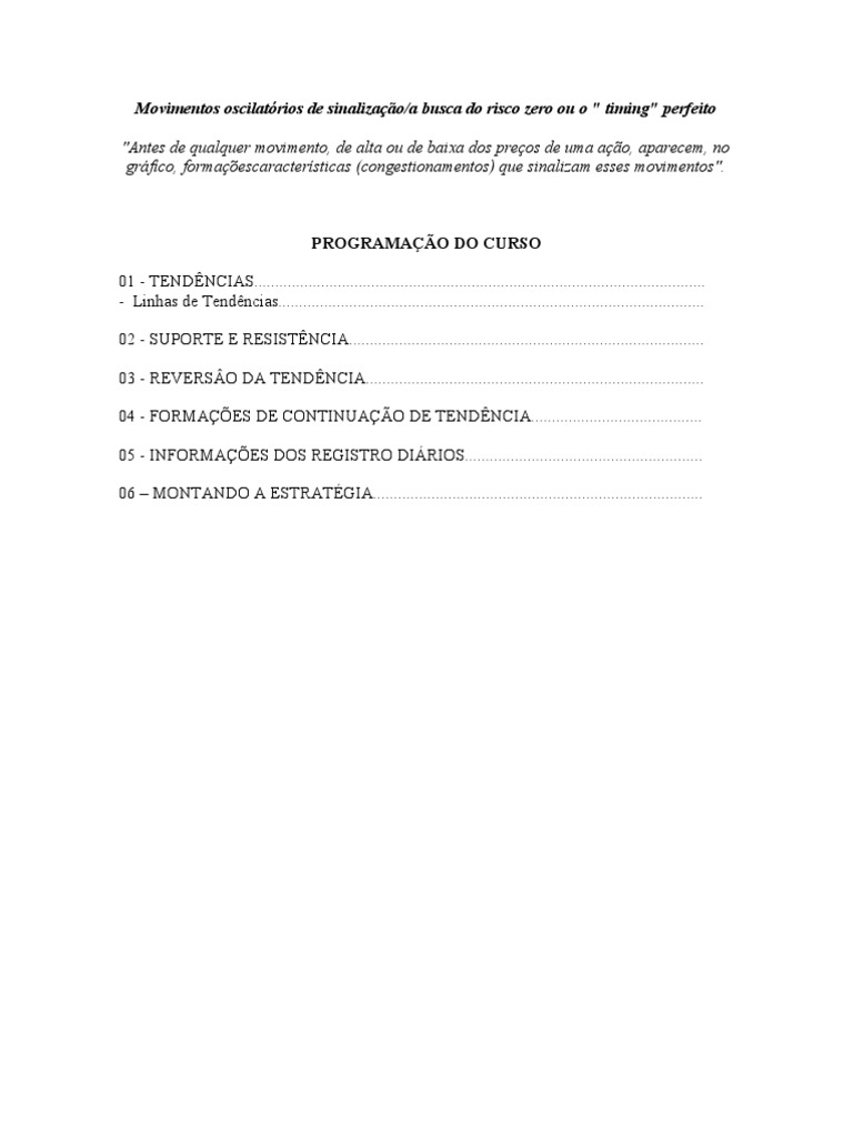 Analise Tecnica Iniciante | PDF | Análise técnica | Iniciativa/Conjuntura