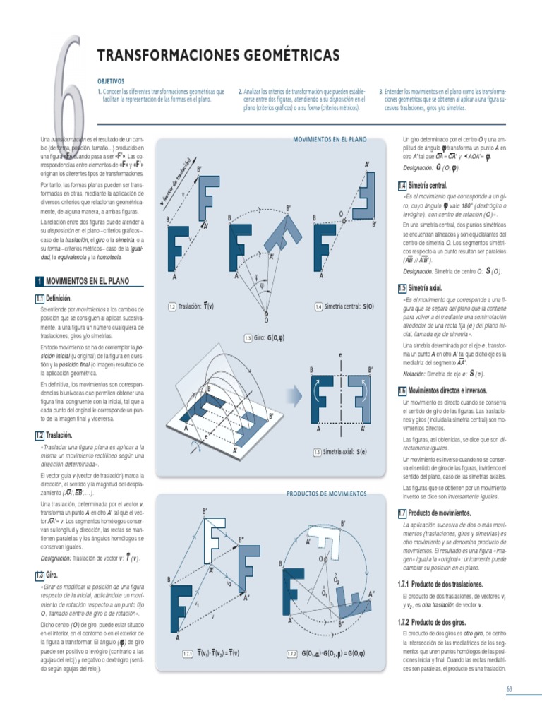 Tema 6 - Transformaciones Geometricas | PDF | Triángulo | Geometría ...