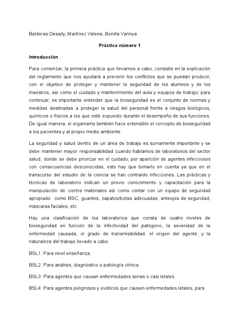 Práctica 1 de Biotecnología | PDF | Laboratorios | Infección Práctica 1 de Biotecnología | PDF | Laboratorios | Infección