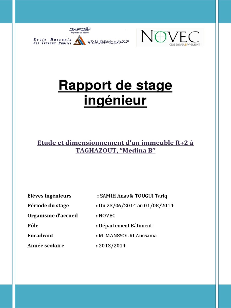 SI - Conception Et Dimensionnement D'un R+2 - NOVEC | PDF | Béton armé ...