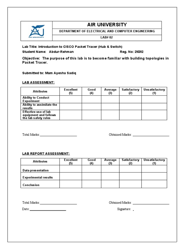 Cn Lab 2 Pdf Network Topology Computer Network