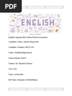 English SBA Sample | PDF | Jamaica | Tourism