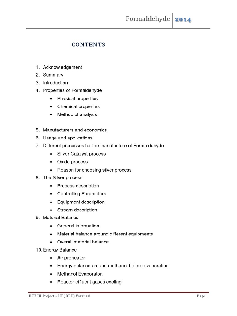 4 Properties of Formaldehyde | PDF | Methanol | Formaldehyde