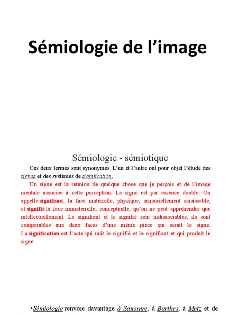 Sémiologie de L'image | PDF | Sémiotique | Image