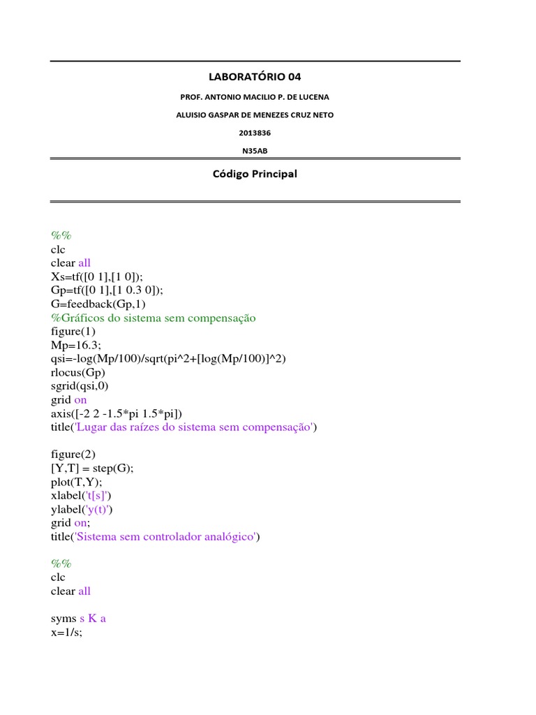 Lab4 ControleDigital | PDF