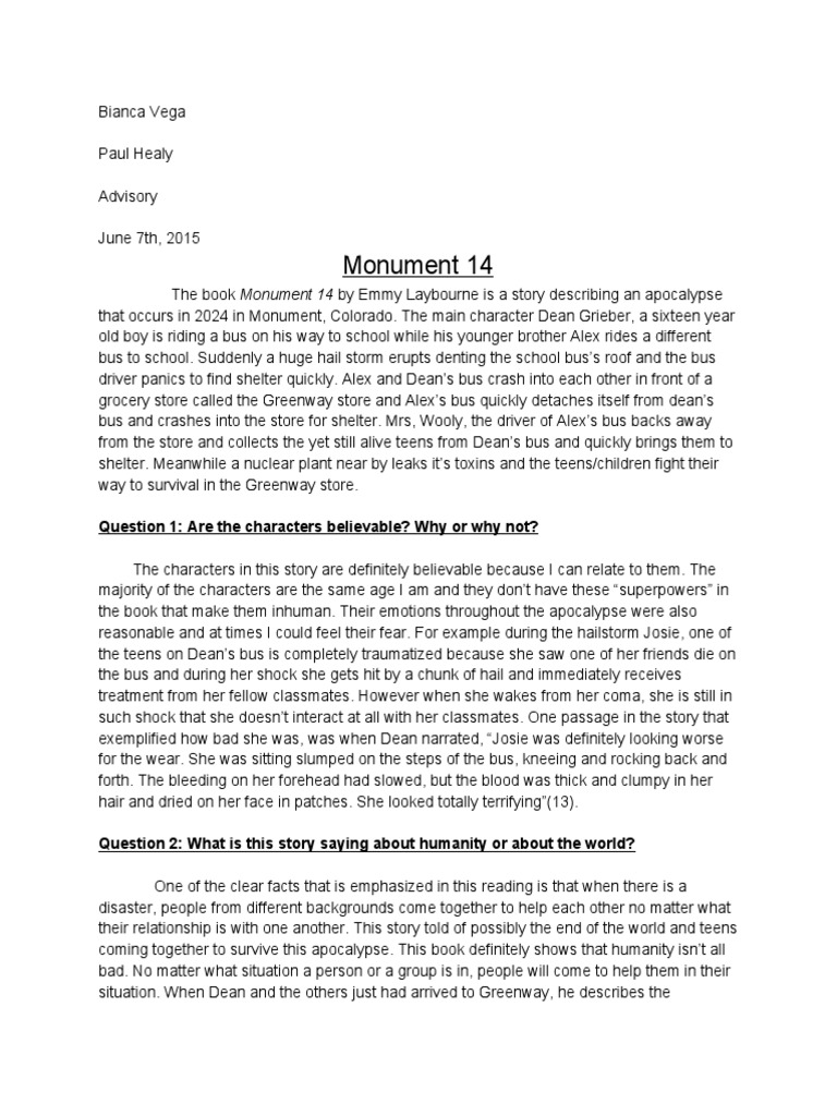 Final Read On Monument 14 by Emmy Lay Bourne | PDF