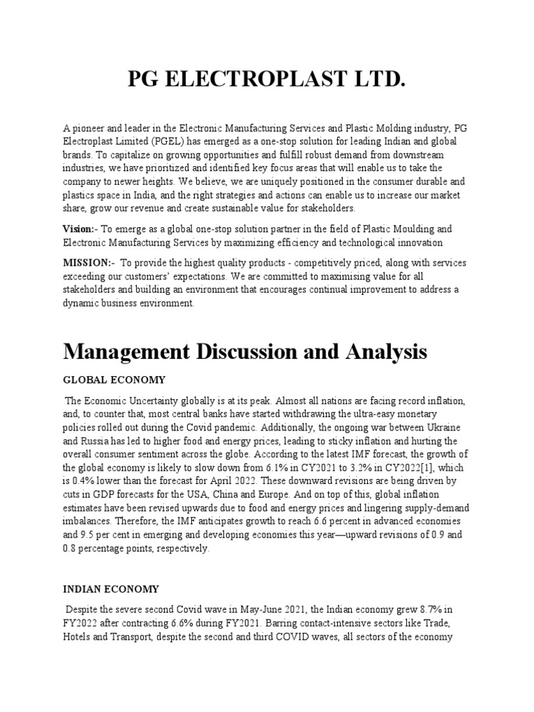 PG and Tvs Report | PDF | Revenue | Internal Control