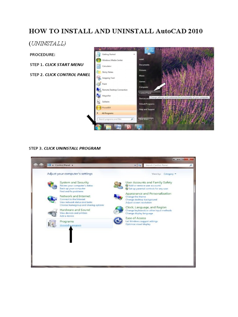 How To Install and Uninstall Autocad 2010 | PDF | Computers | Technology & Engineering