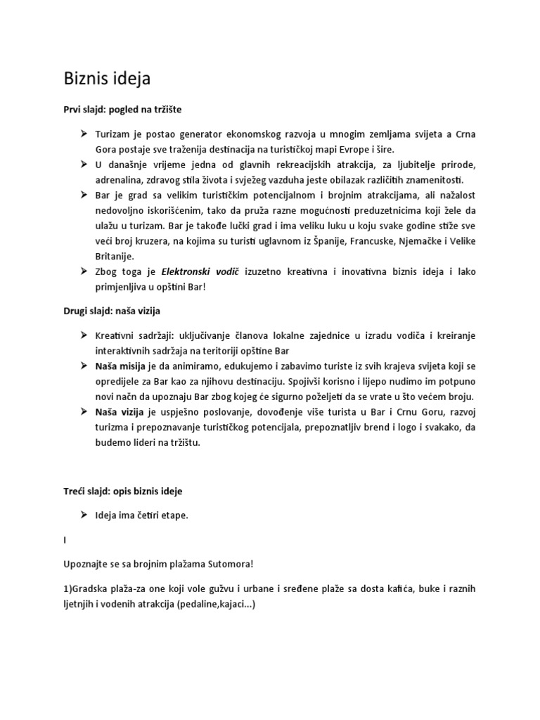 Biznis ideja_Elektronski vodič | PDF