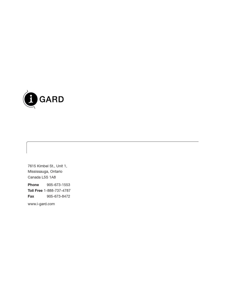 I-Gard Consultant Specification Guide | PDF | Relay | Switch