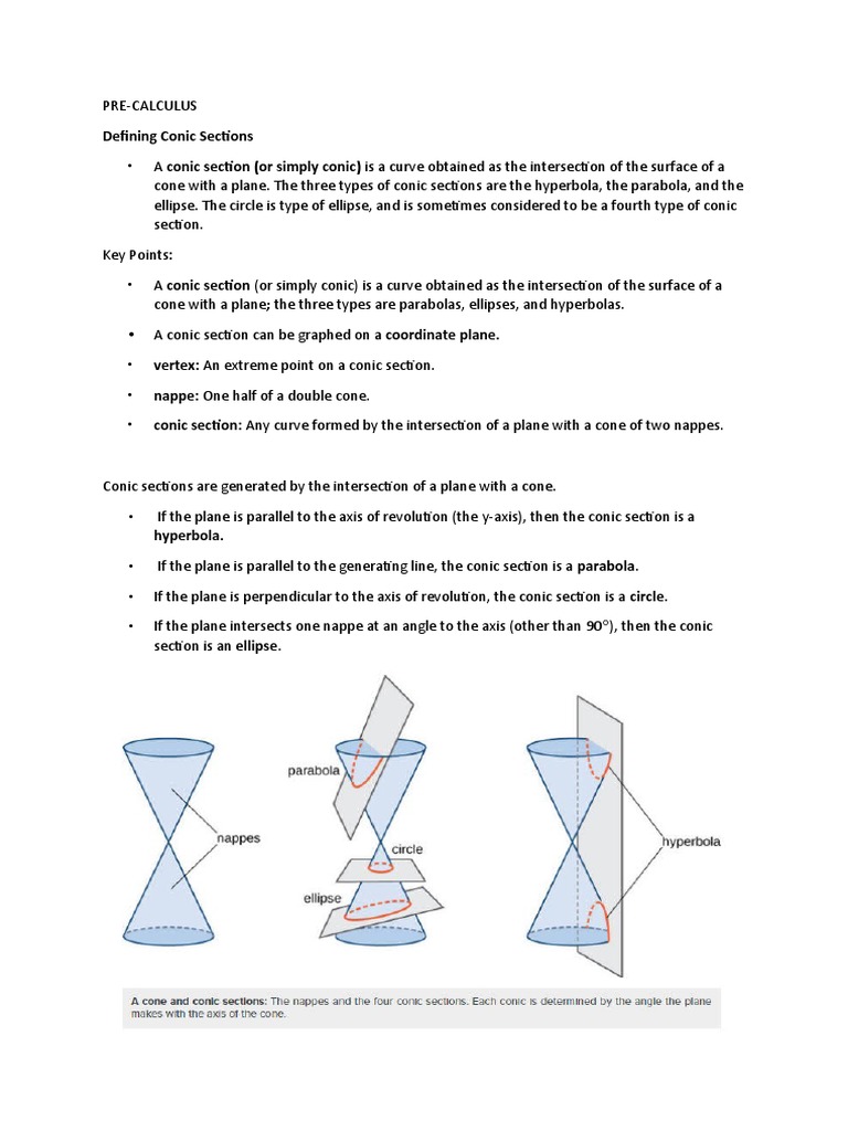 Pre Cal Reviewer | PDF | Ellipse | Perpendicular