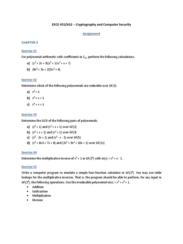 Polynomial Arithmetic and GCD Exercises | PDF | Teaching Methods & Materials | Computers