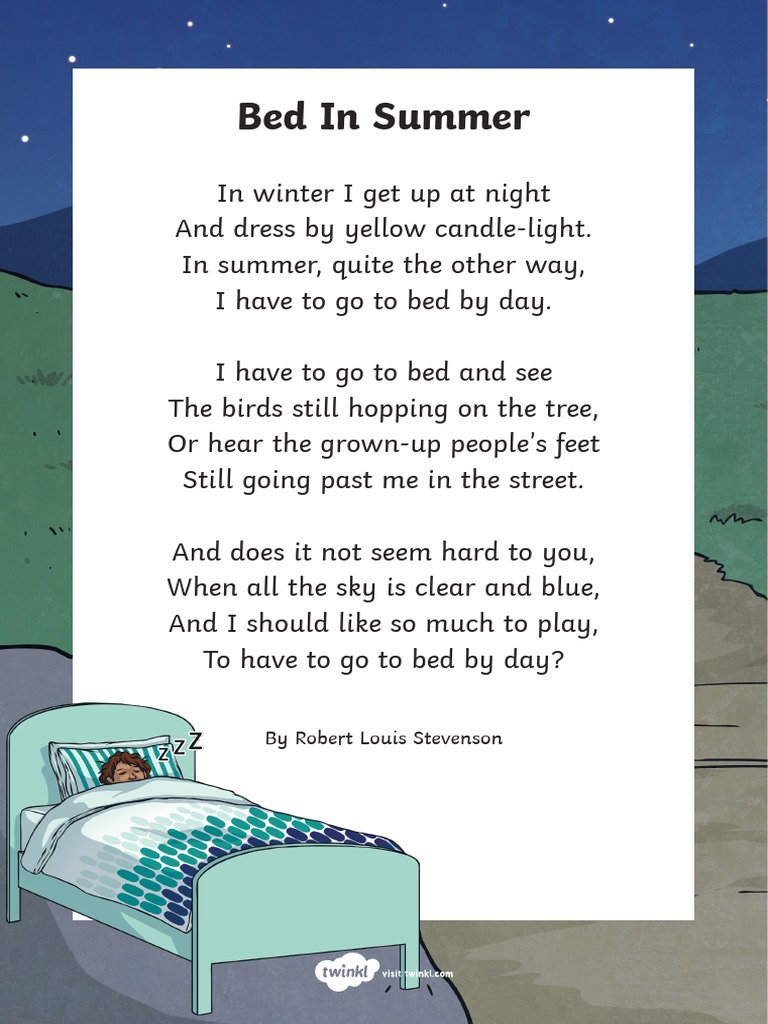 Bed in Summer: A Poem by Stevenson | PDF | Poetry | Art