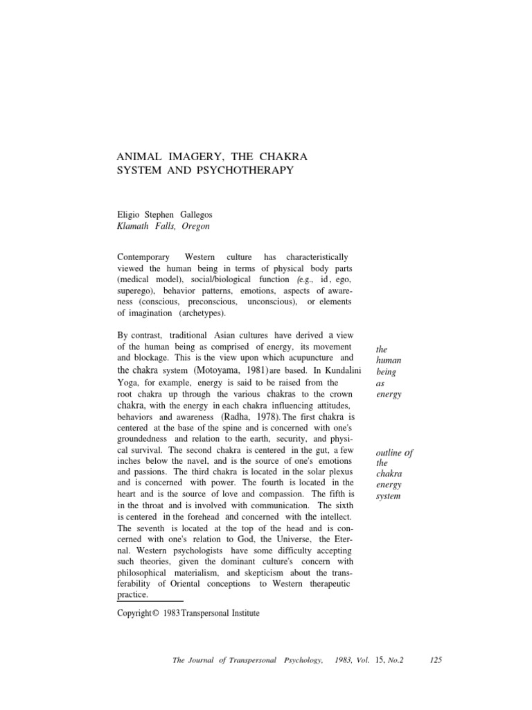 Eligio Stephen Gallegos INDIJANSKO ISCJELJENJE ČAKRI, Part | PDF ...