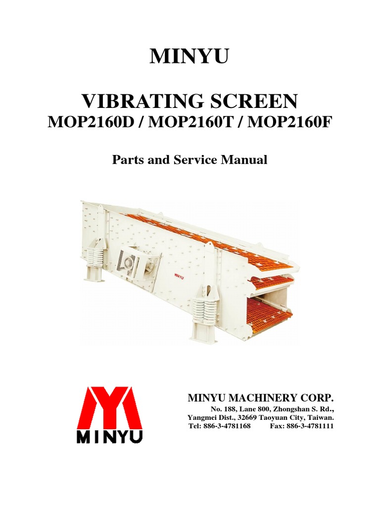 Minyu Vibrating Screen Manual | PDF | Electric Motor | Belt (Mechanical)