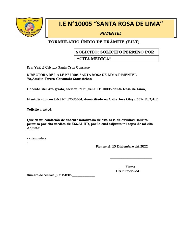 Solicitud de Cita Medica | PDF