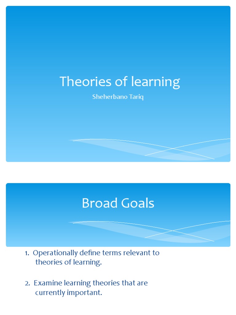 Theories of Learning | PDF | Learning | Classical Conditioning