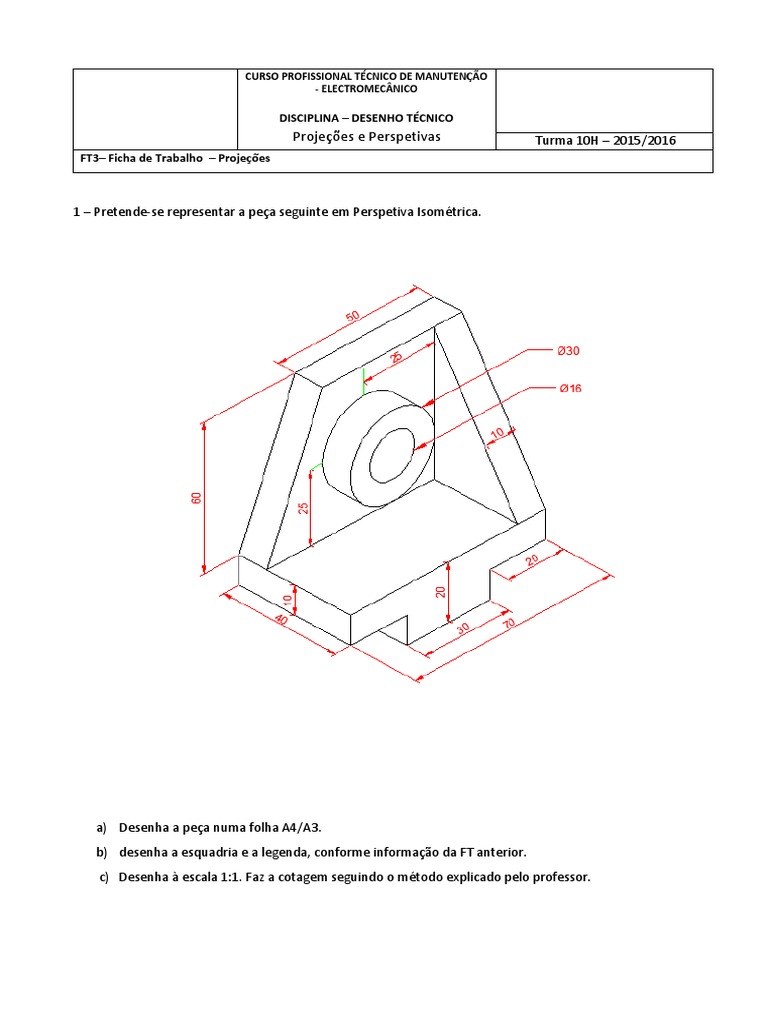 Módulo 3 - FT 3A Projecções e Perspectivas | PDF