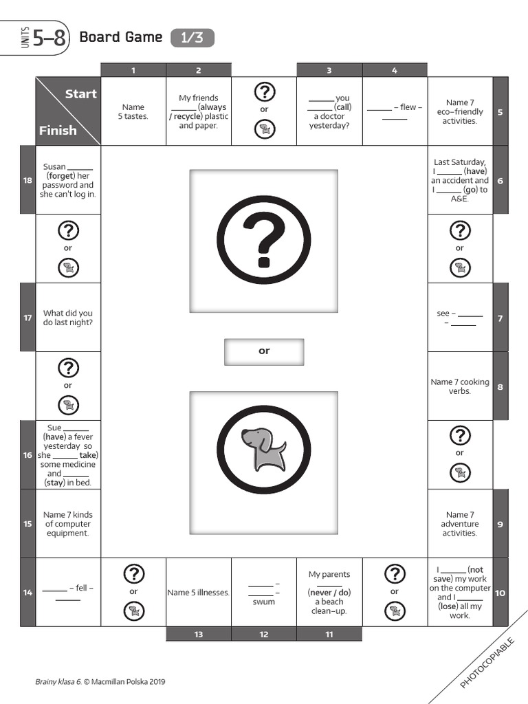Brainy kl6 TRF Board Game Units 5-8 | PDF