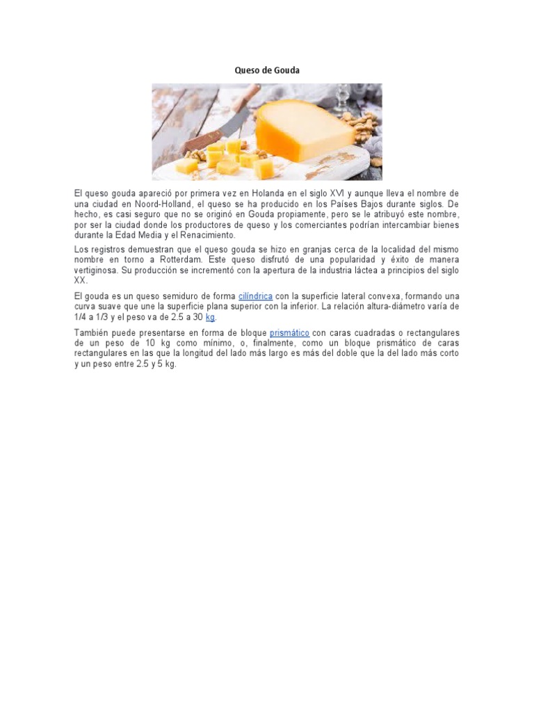 Queso de Gouda | PDF | Queso | Alimentos