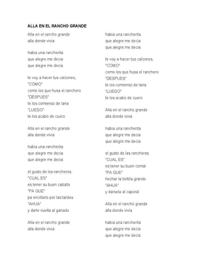 Alla en El Rancho Grande | PDF