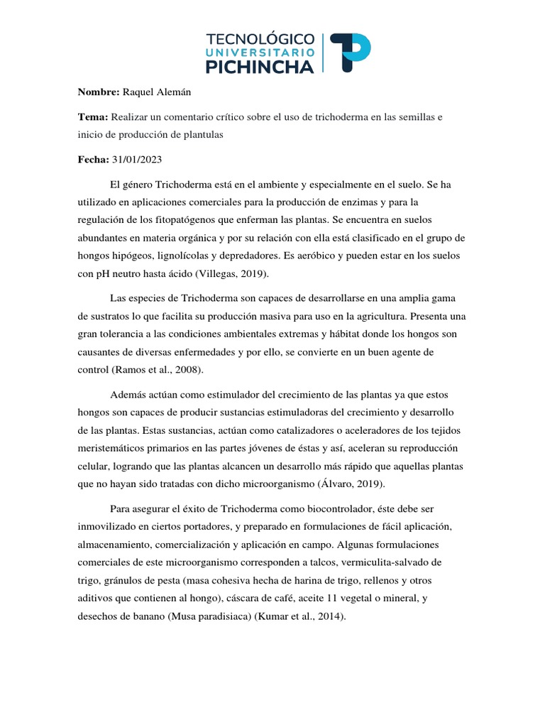 Uso de Trichoderma | PDF | Plantas | Hongo