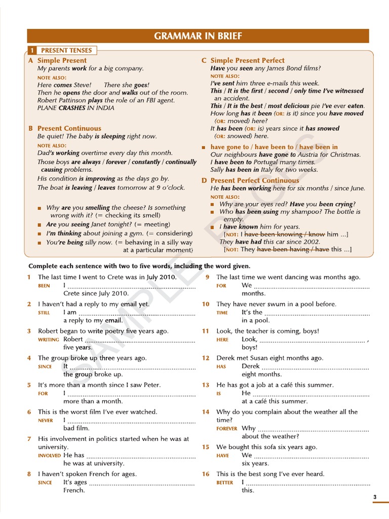 Verb Tenses Review - B2 | PDF